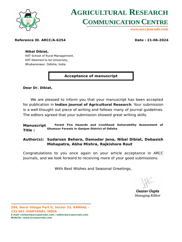 Acceptance Letter | PDF