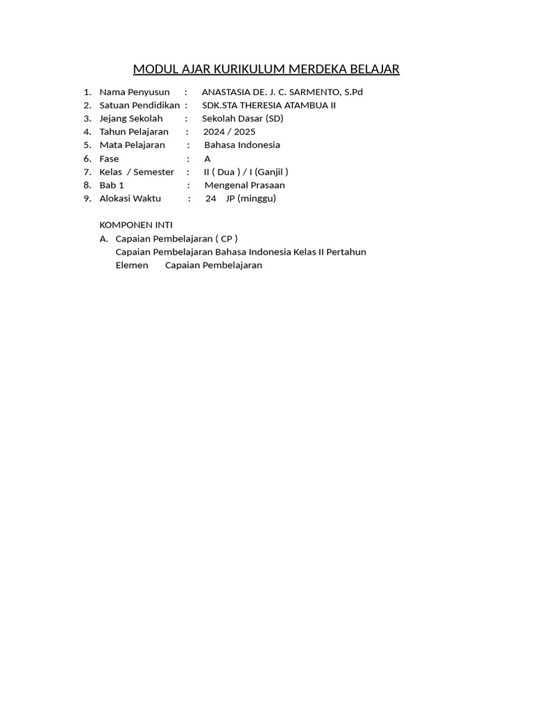 Modul Ajar Kurikulum Merdeka Belajar | PDF