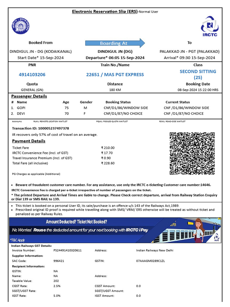 Mas PGT Express Second Sitting (2S) : Electronic Reserva On Slip (ERS ...