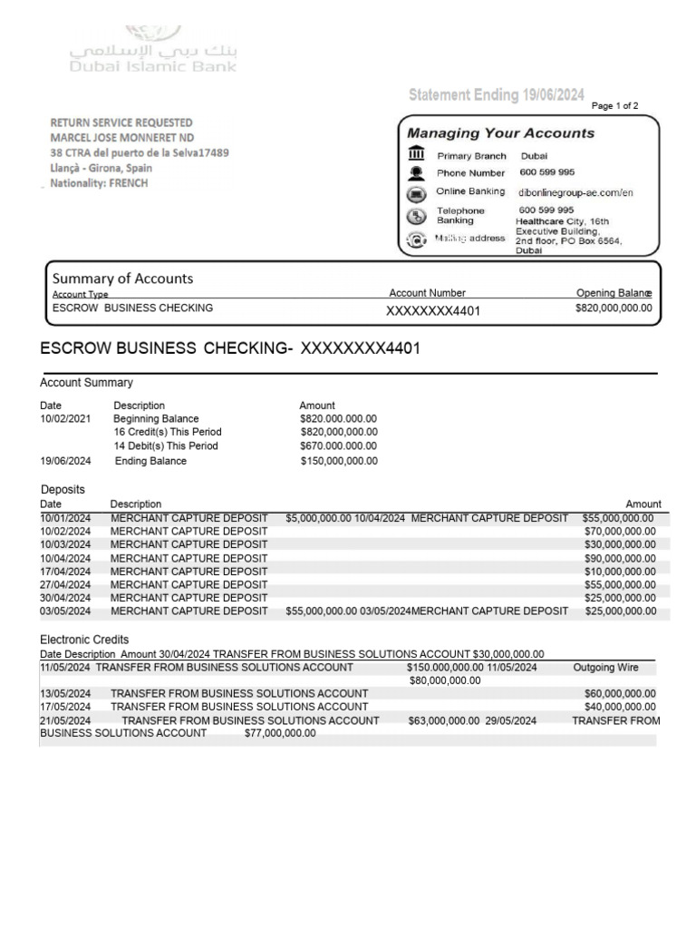 DIB Business Accoun | PDF | Transaction Account | Credit Card