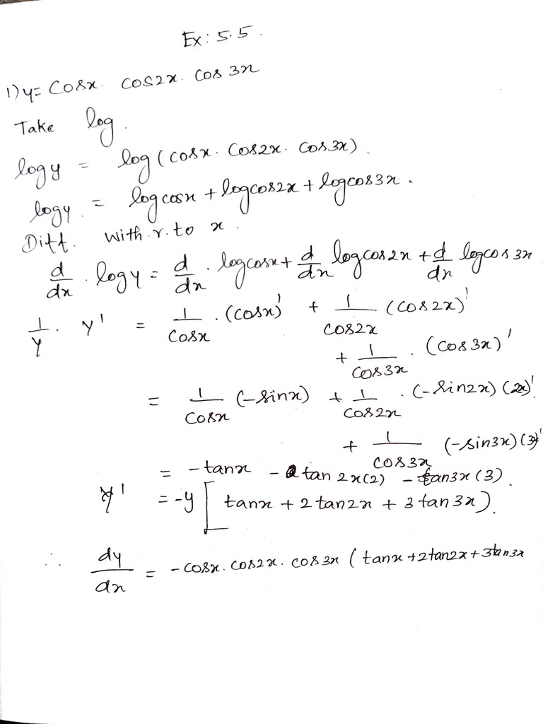 (Cos 3a) ': Wih Y. To X | PDF