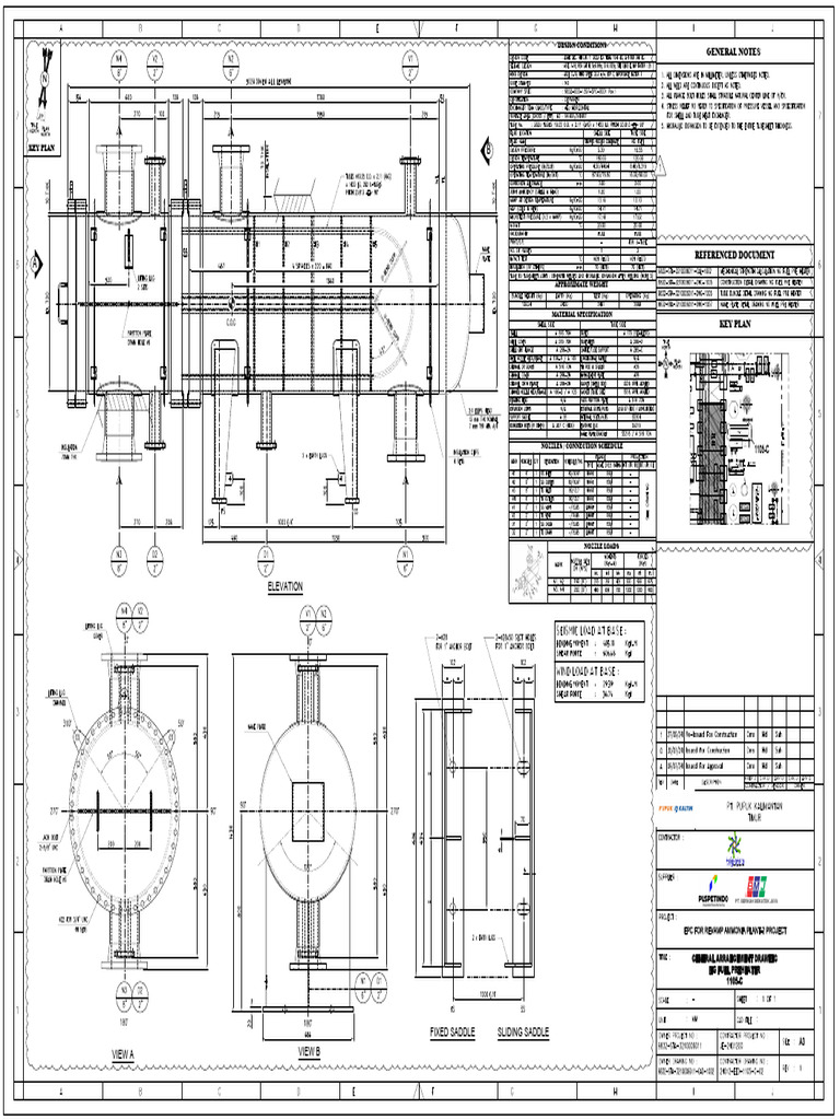 9832-STA-3210006011-GAD-1002 - 1 - General Arrangement Drawing For NG Fuel Preheater 1105-C | PDF