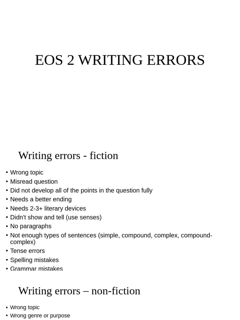 Writing errors | PDF