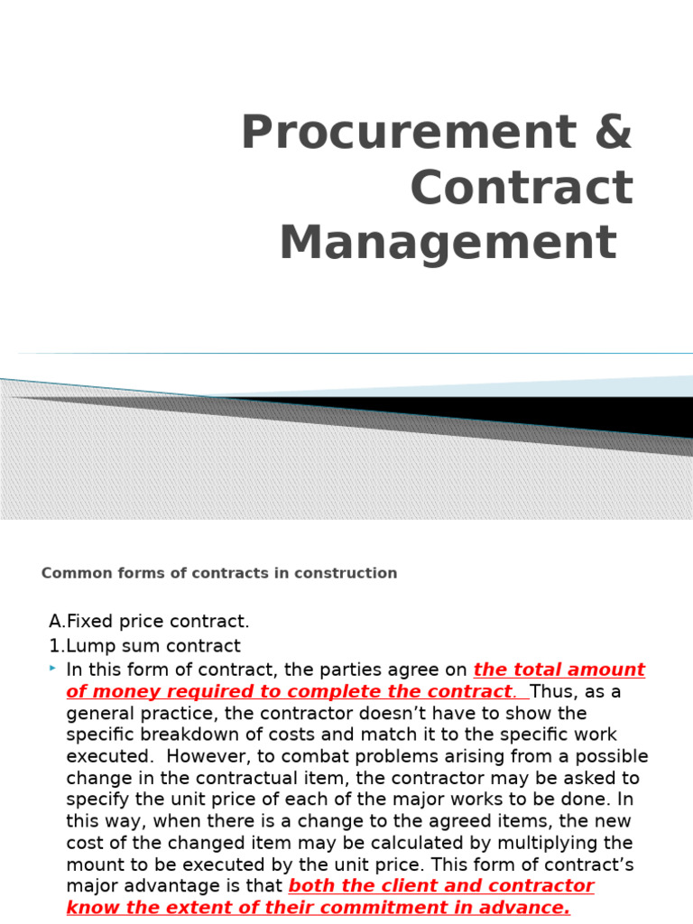 Procurement & Contract Management II | PDF | Procurement | Economies