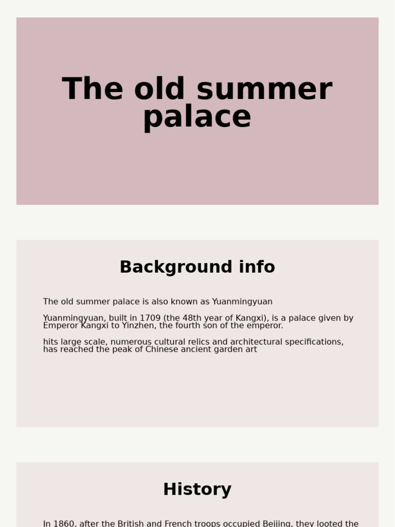 The Old Summer Palace | PDF | China | World Politics