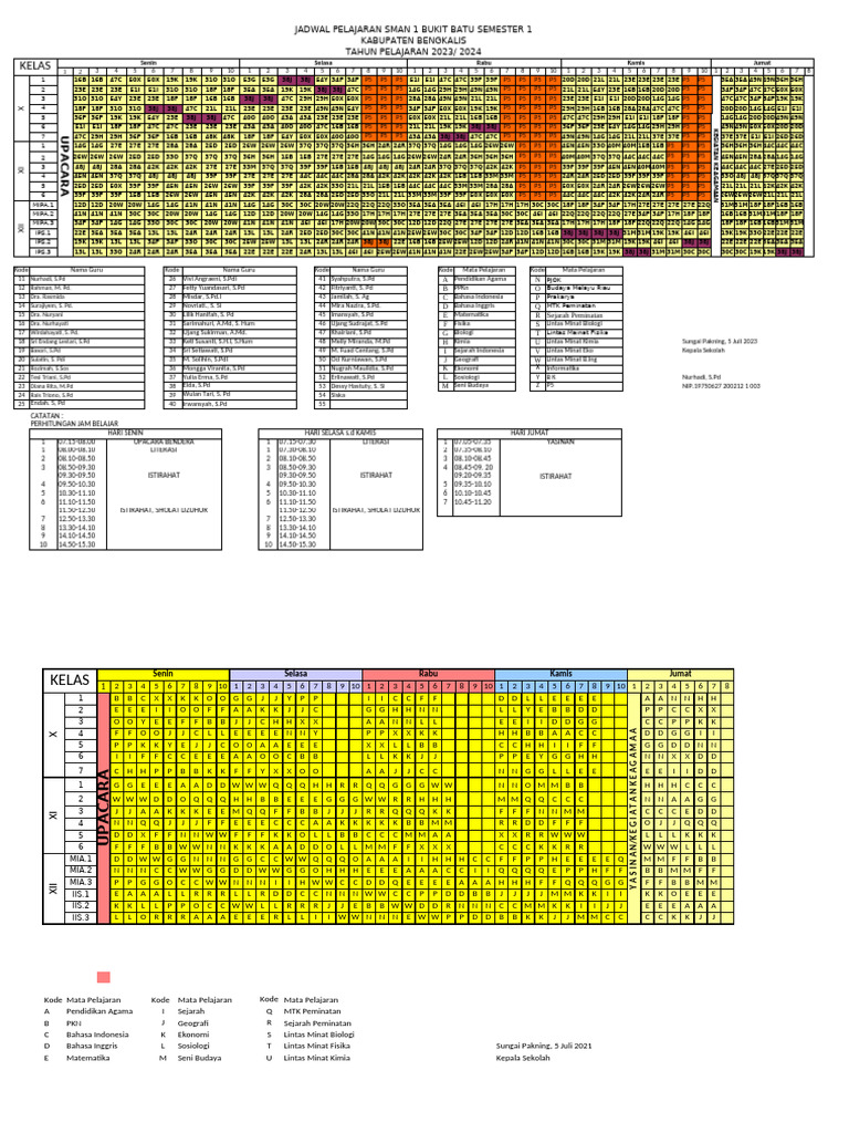 Jadwal Semester 1 - 2023.2024-1 | PDF