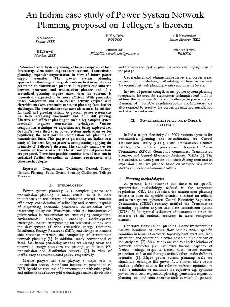 An Indian Case Study of Power System Network Planning Proposed On ...