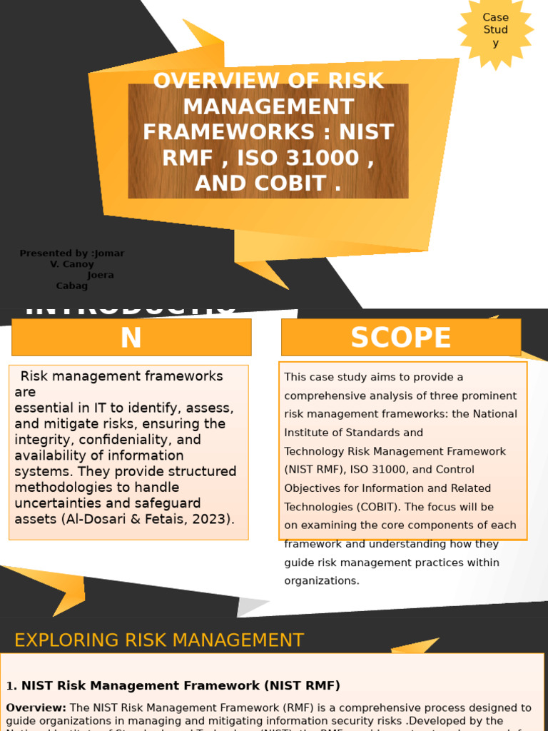 PSIT03 (Group 1) Overview-of-Risk-Management-Frameworks - NIST-RMF-ISO ...