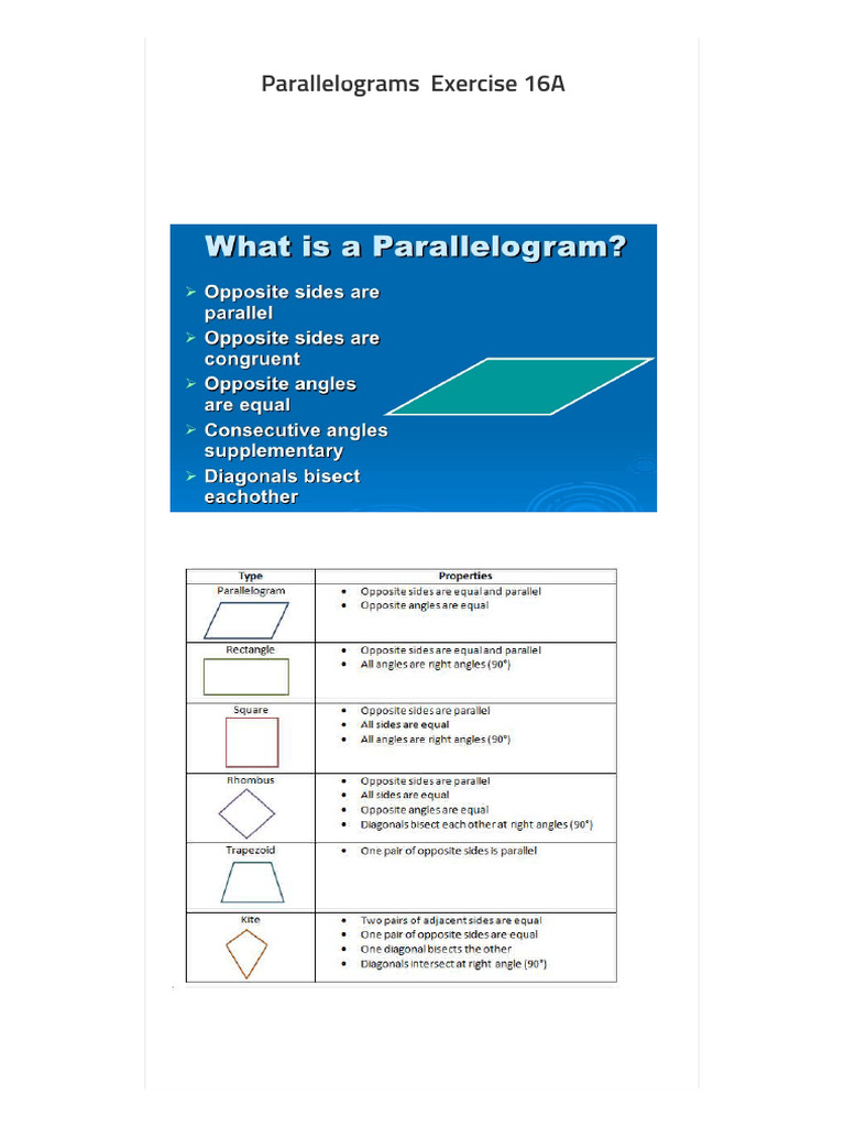 Chapter 16 - Parallelograms | PDF