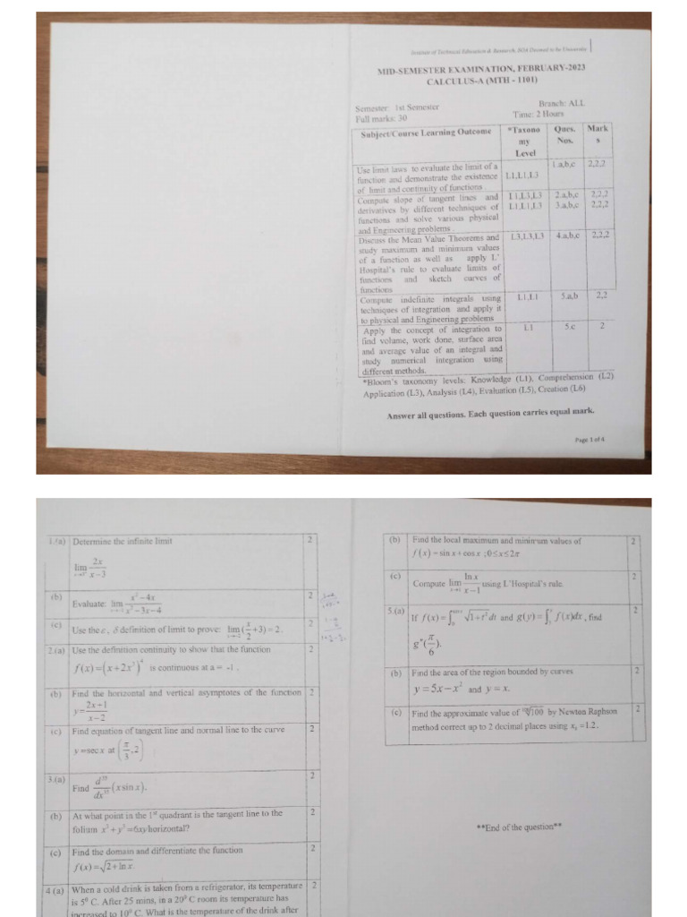 Mid sem exam 2023 | PDF