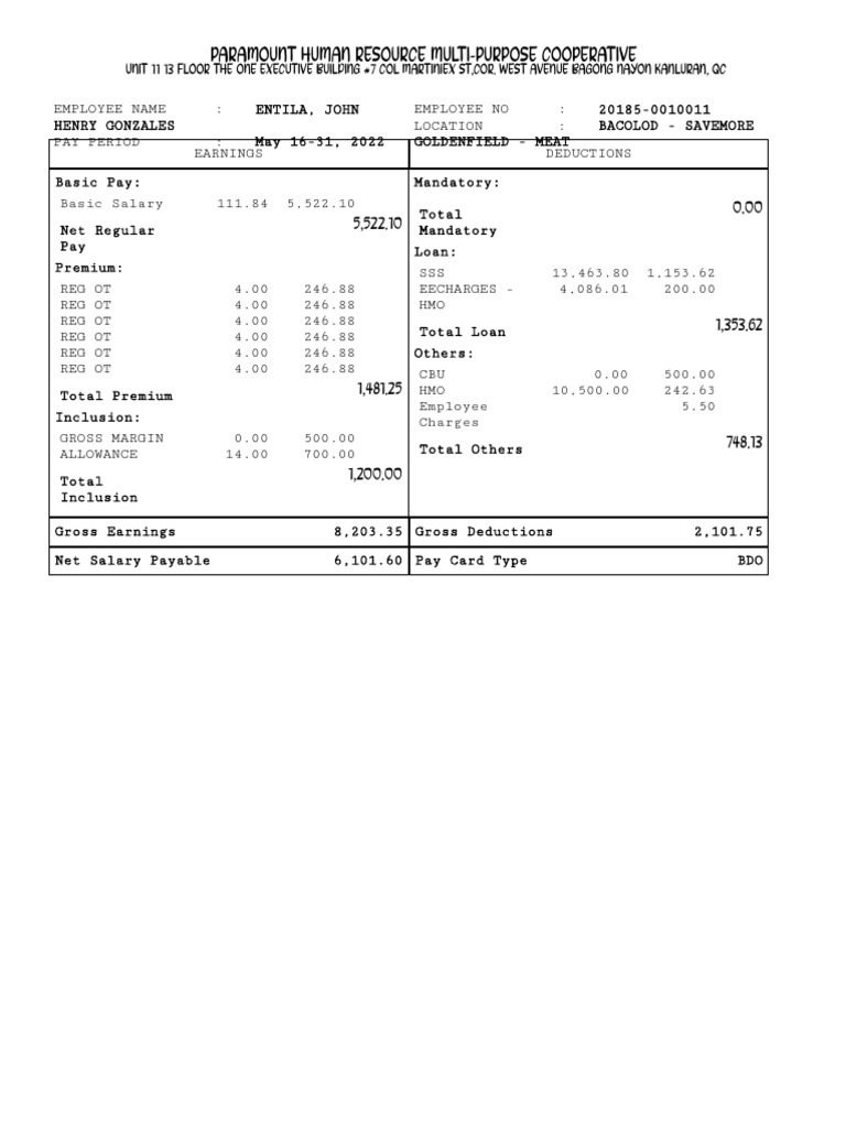 John Payslip | PDF