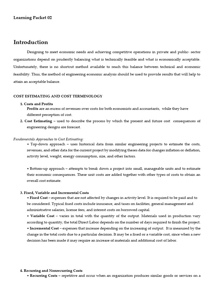 BECC0403 - LM1.2 - Cost Concepts and Design Economics | PDF | Demand ...