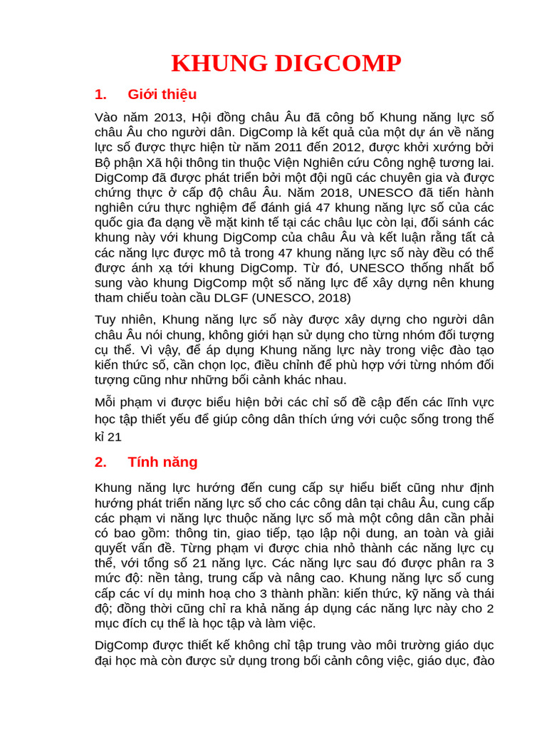 Khung Digcomp | PDF