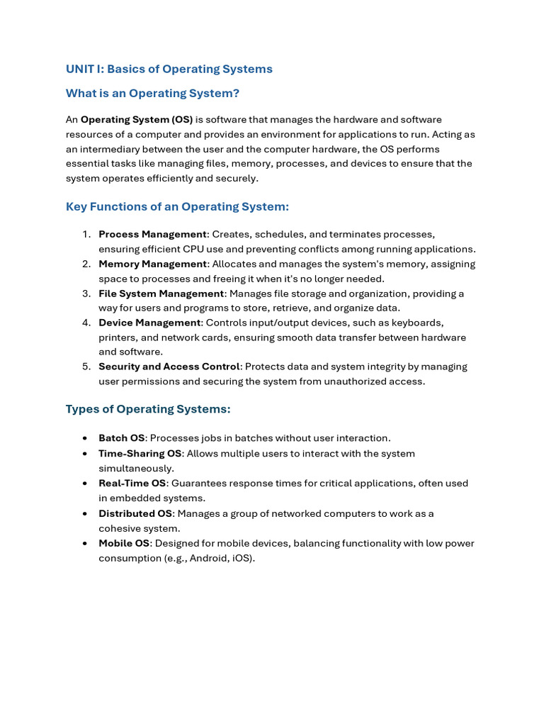 Operating System 1st Sem | PDF | Operating System | Parallel Computing