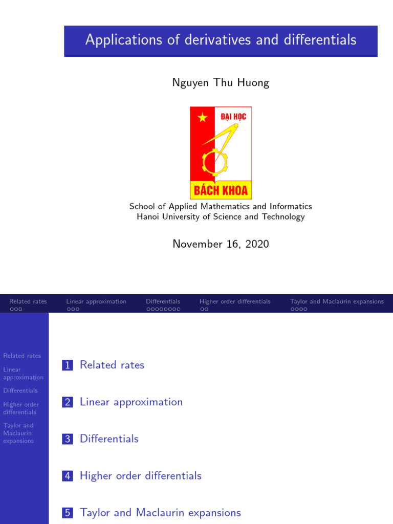 5.applications Derivatives Differentials | PDF | Differential Equations ...