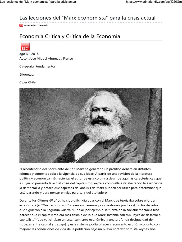 Lecciones de Marx Sobre La Crisis | PDF | Capital (economía) | Capitalismo