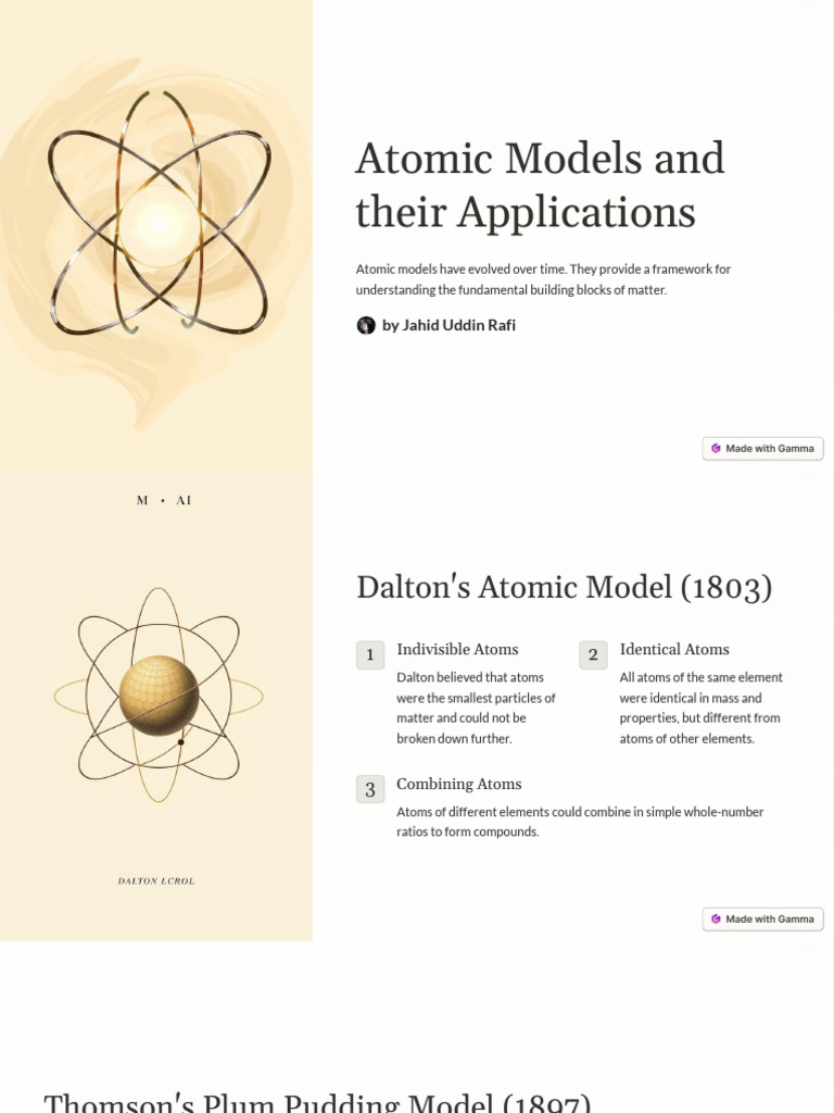 Atomic Models and Their Applications | PDF | Atoms | Electron