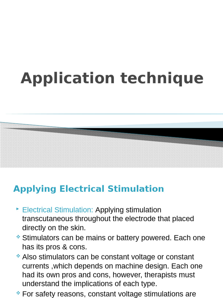 Electrical Stimulation Techniques Guide | PDF | Muscle Contraction | Pain