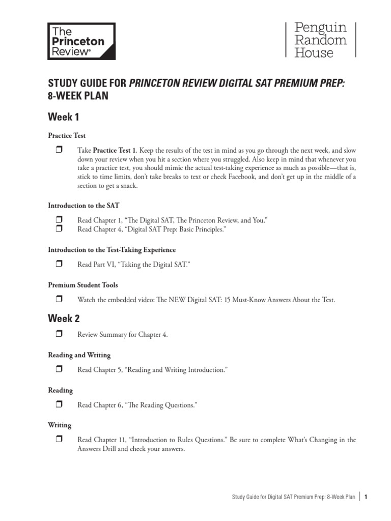 SAT Premium Prep 2025 Study Guide 8-Week | PDF | Sat | Mathematics