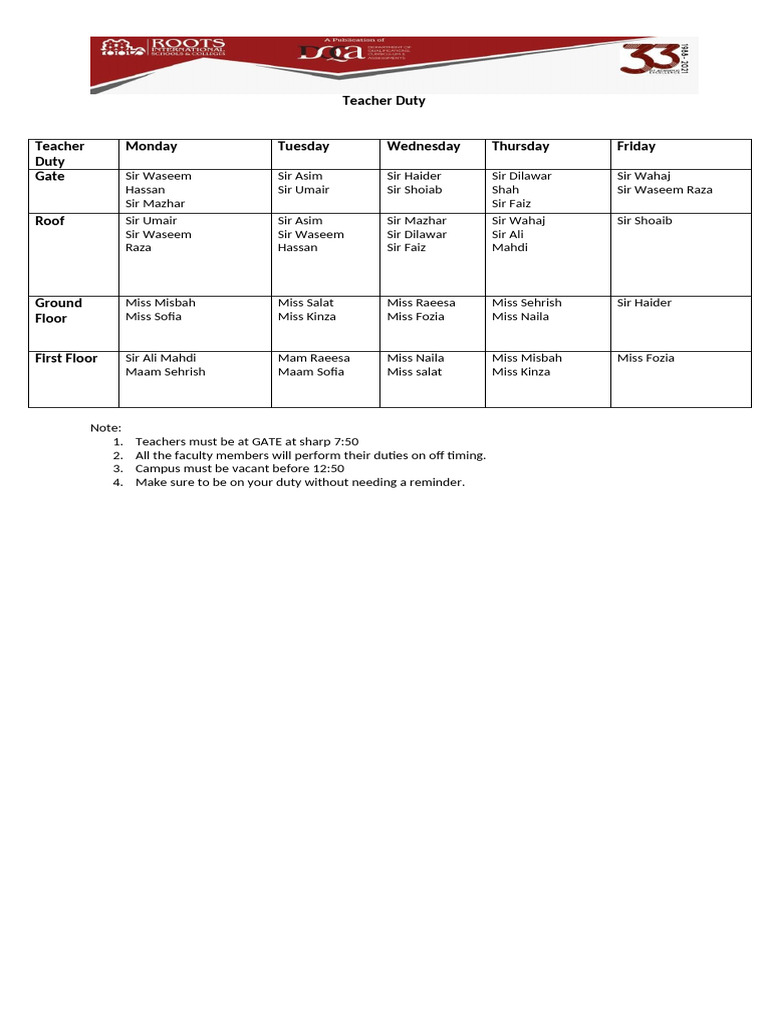 Teacher DisciplineDuty New-1 | PDF