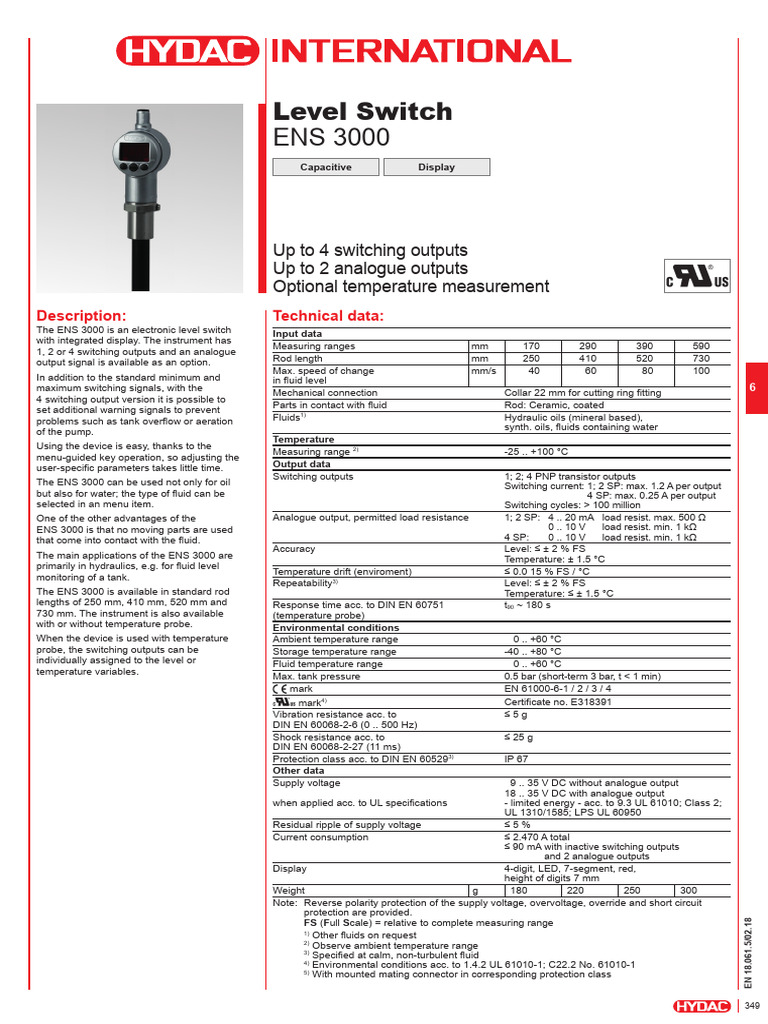 PRD Doc Pro 18061-00001 Sen Ain V6 | PDF | Switch | Instrumentation