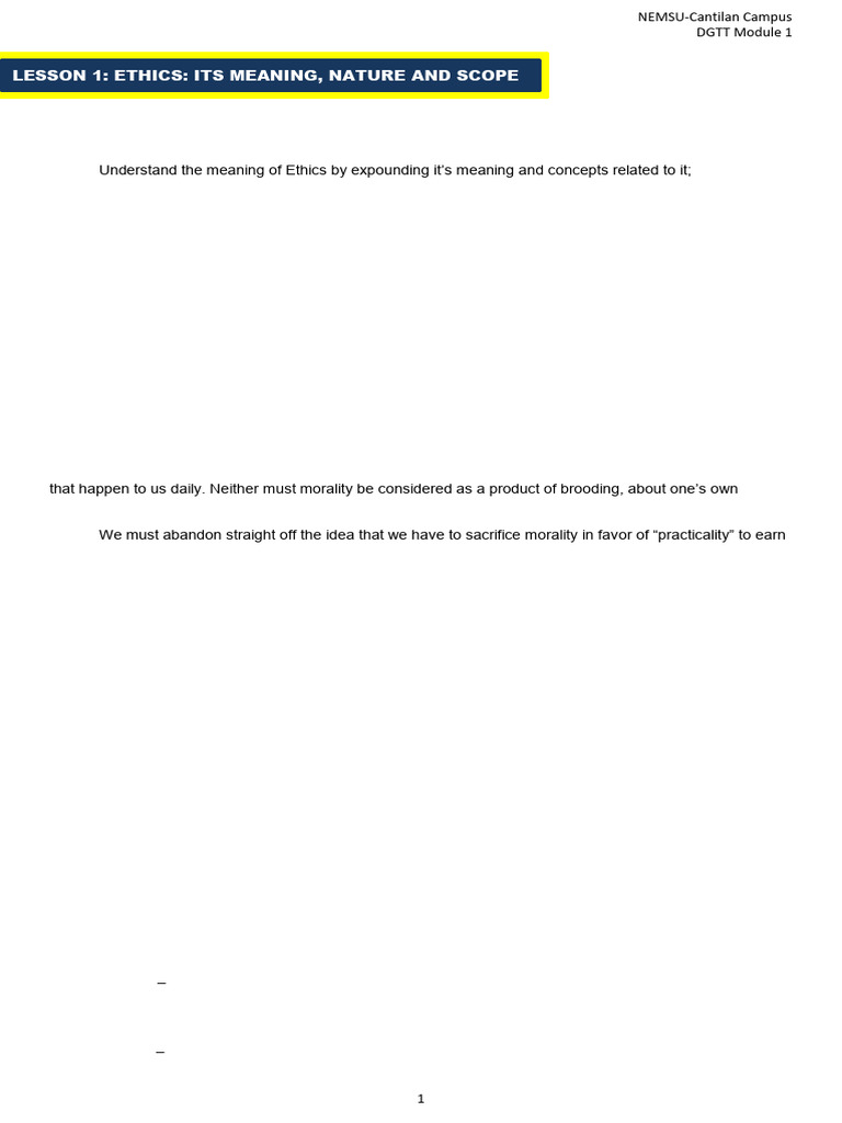 module-1-content | PDF | Morality | Free Will