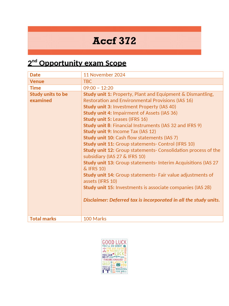 2024 Opportunity Exam Scope Overview | PDF