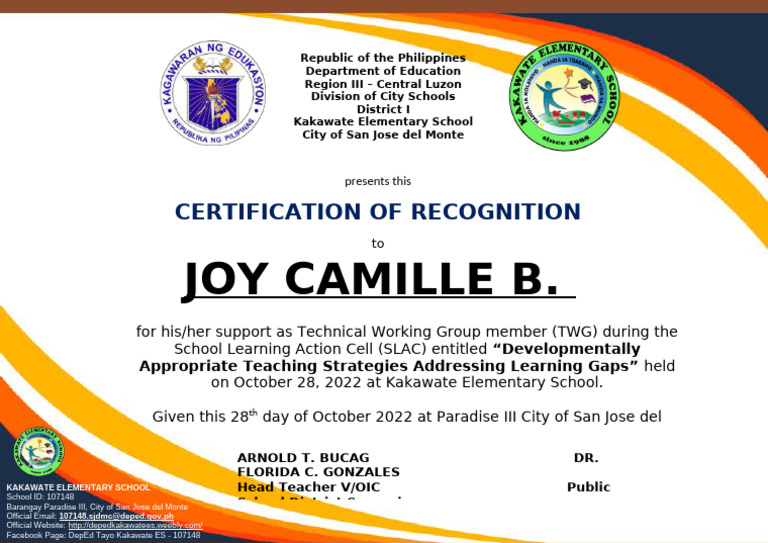 Cert.-Slac TWG | PDF