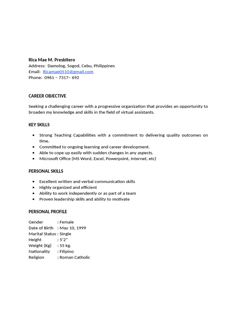 Rica Mae Resume-2 | PDF