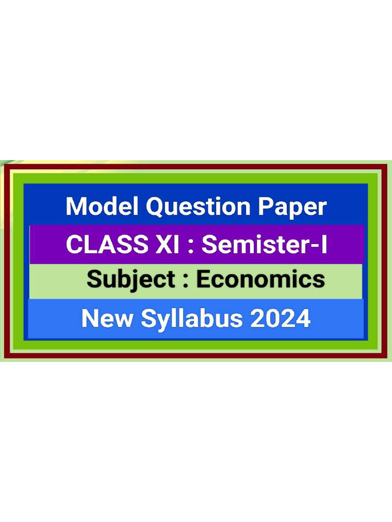Economics MODEL QUESTION PAPER | PDF
