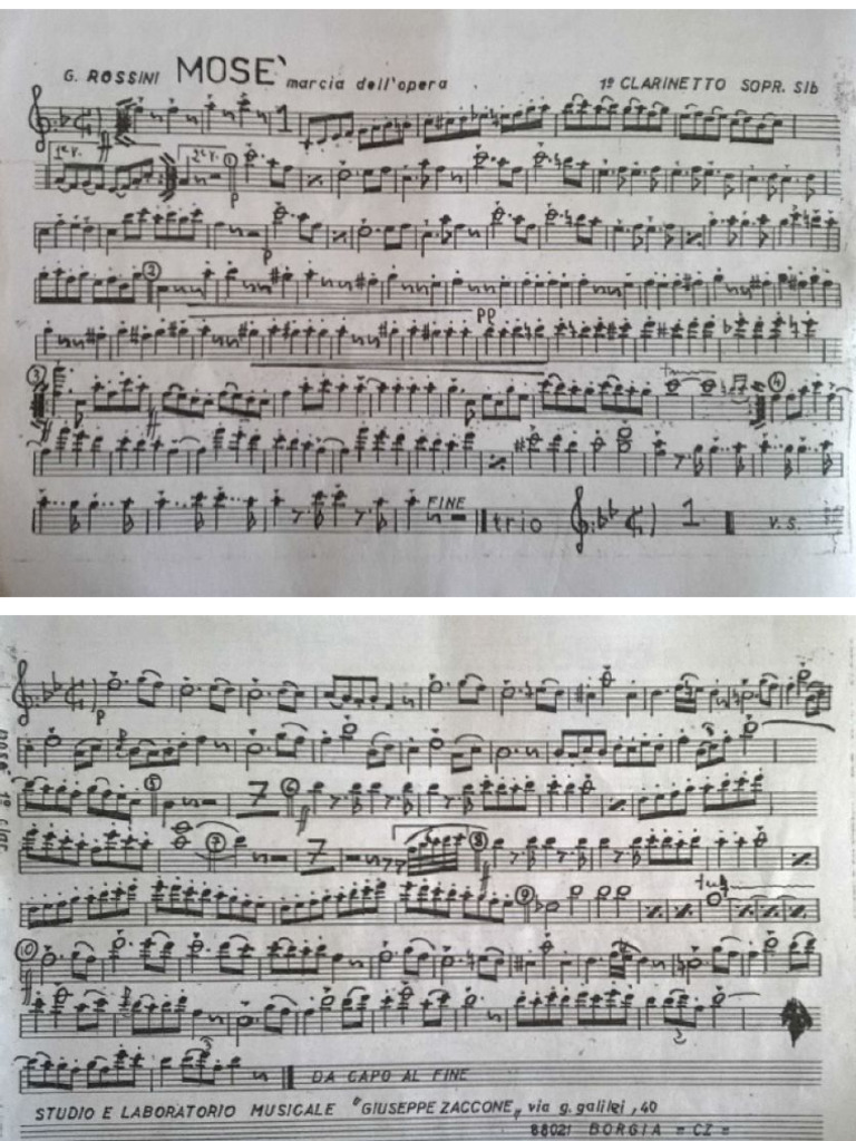 Marcia dall'opera Mose di Gioacchino Rossini (Parti) | PDF