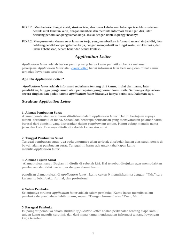 Kd.3.2.Aplication Letter | PDF