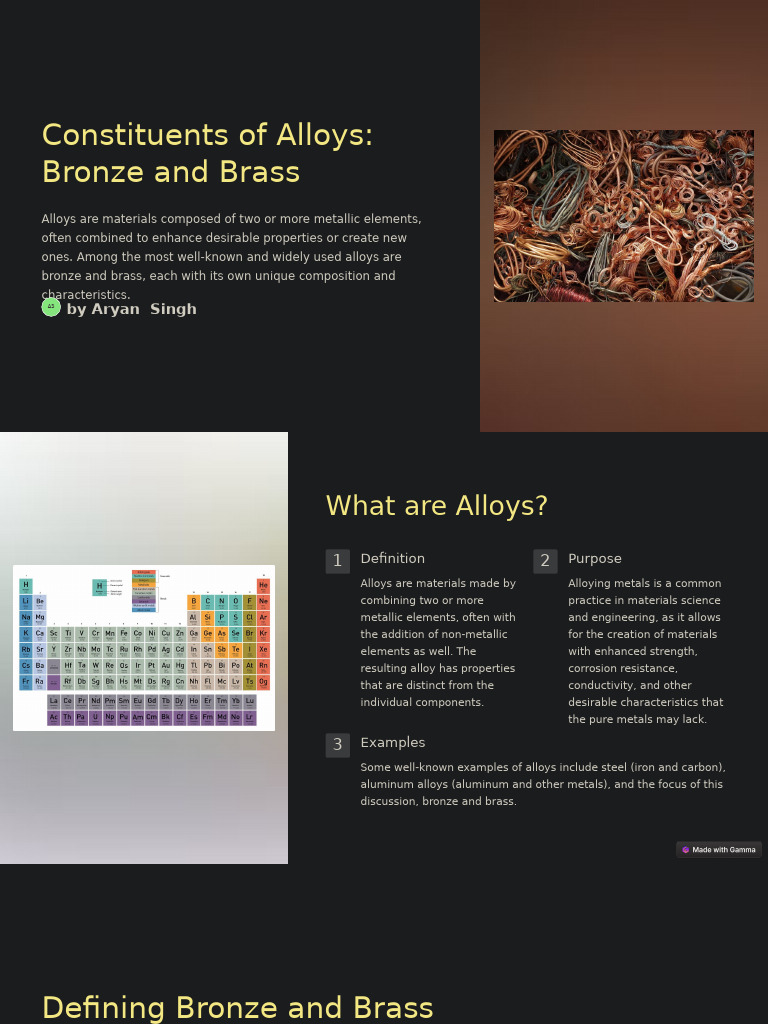 Composition of Bronze and Brass Alloys | PDF | Brass | Alloy