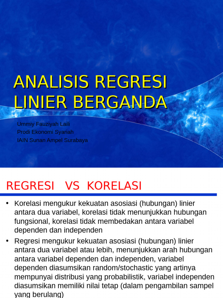 Analisis Regresi Linier Berganda | PDF