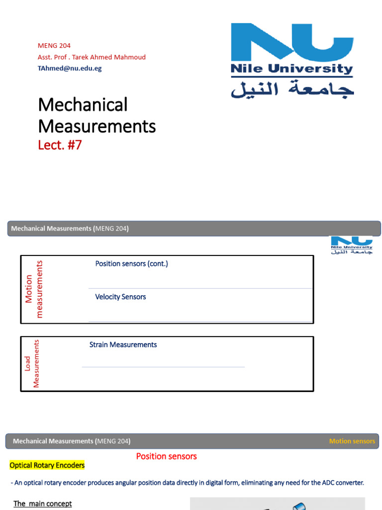 Lect - 7 - 2023 Mechanical Measurements | PDF | Young's Modulus | Elasticity (Physics)