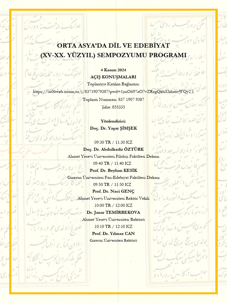 Sempozyum PROGRAM | PDF