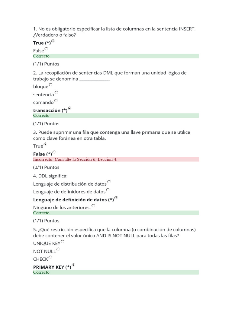 Dfo Seccion 6 Prueba 1 l1 l4 Compress | PDF | SQL | Diseño de software