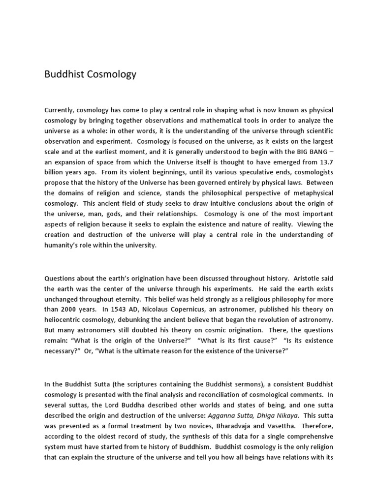 Buddhist Cosmology | PDF | Cosmology | Universe