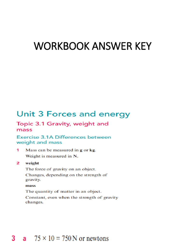 Workbook Chapter 3-Answer Key | PDF