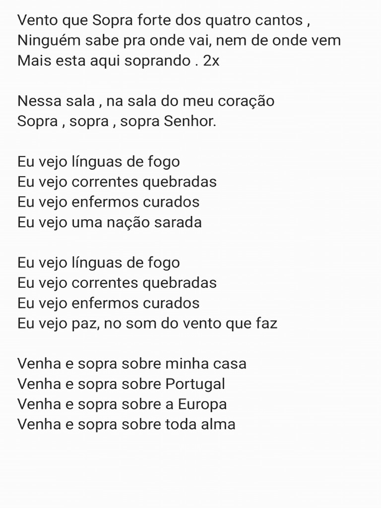 Vento Que Sopra Letra - 220620 - 125827 | PDF