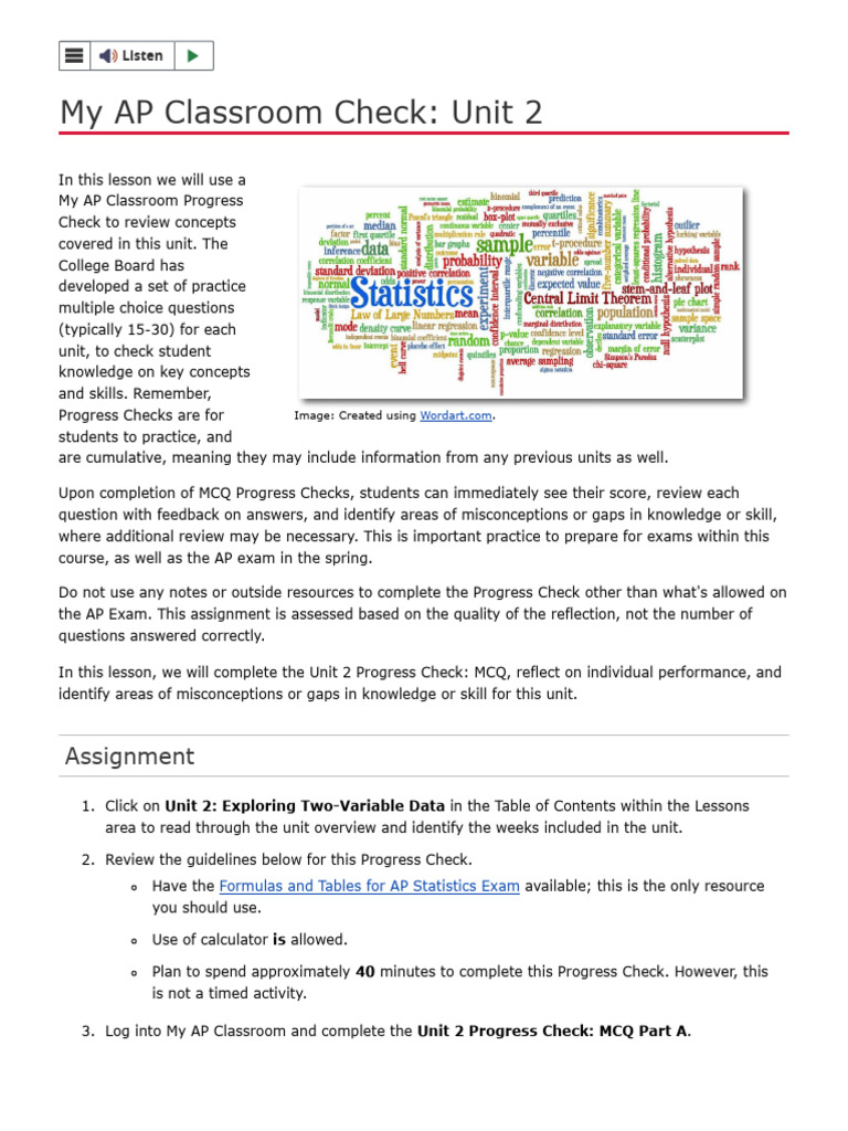 9.7 Unit 2 Progress Check - MCQ & Reflection - Dropbox - AP® Statistics ...
