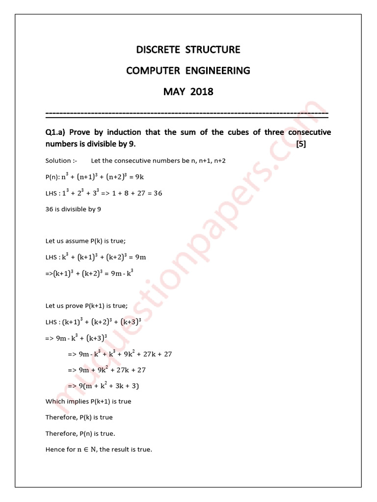 Be Computer-Engineering Semester-3 2018 May Discrete-Structures-Cbcgs | PDF