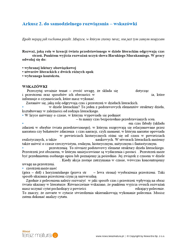 Arkusz 2 PR temat 2 wskazówki | PDF