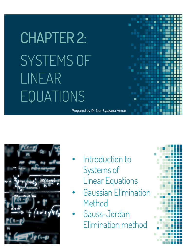 2 1 Systems of Linear Equations Gauss Elimination and Gauss Jordan | PDF | System Of Linear ...