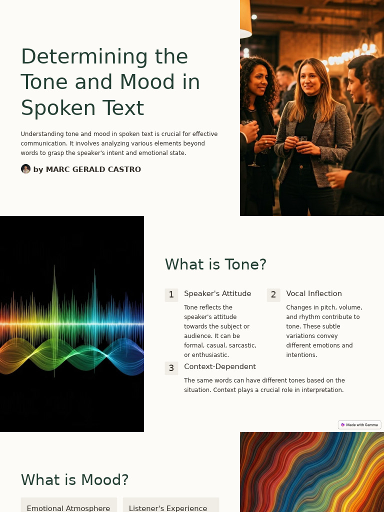 Determining The Tone and Mood in Spoken Text | PDF | Tone (Linguistics ...
