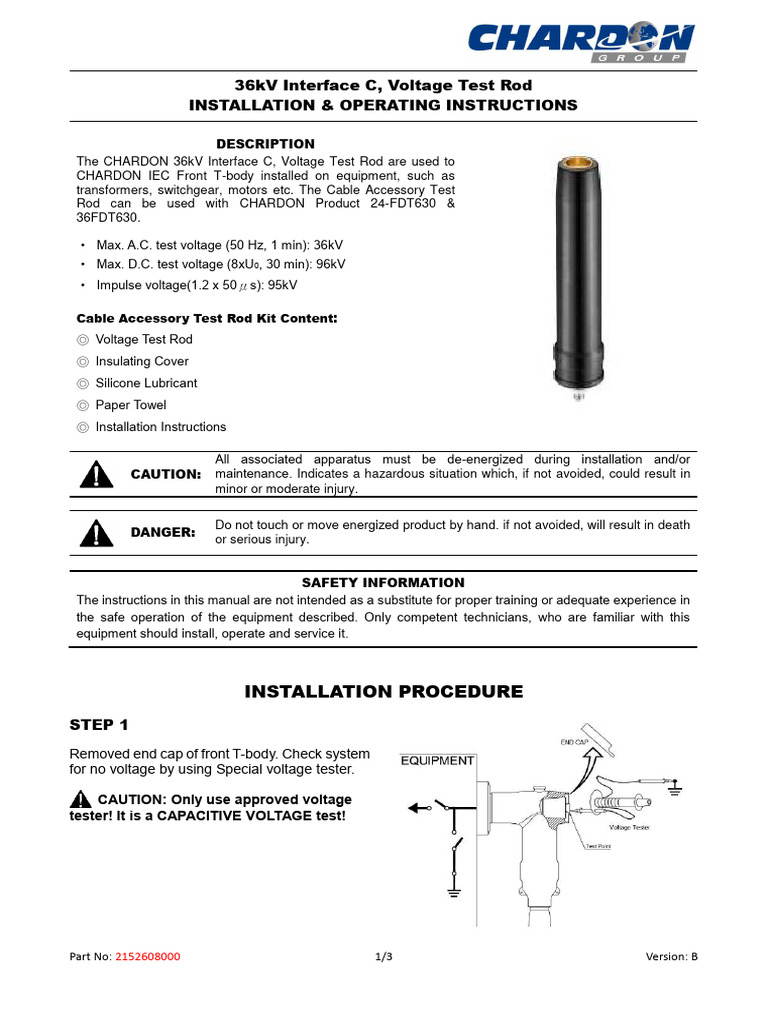 Test Rod Instruction Sheet | PDF | Nut (Hardware) | Electrical Engineering