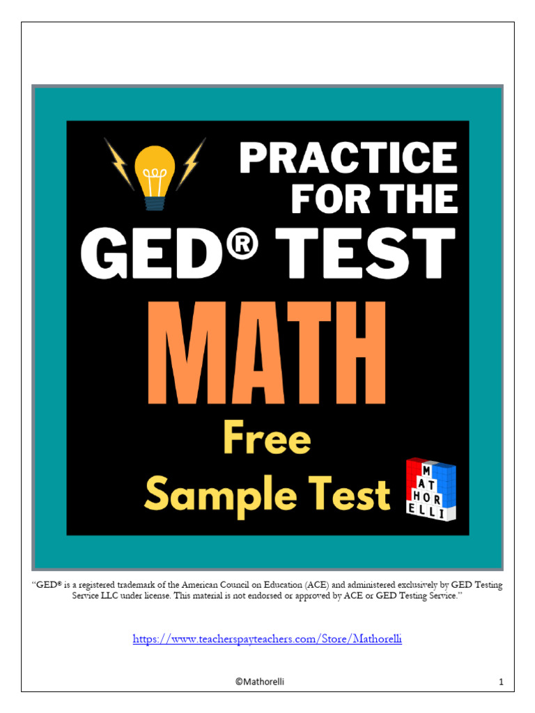 Free Sample GED Math Test - Answer Key and Guide | PDF | Numbers ...