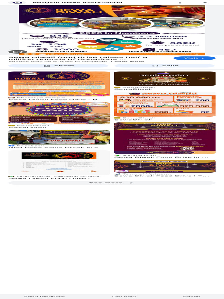 Sewa Diwali Food Drive Success | PDF | Religion & Spirituality