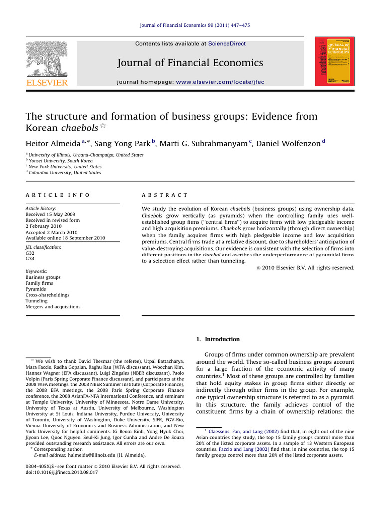 Structure of Korean Chaebols Explained | PDF | Mergers And Acquisitions ...