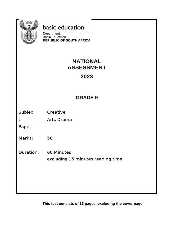 Grade 9 Drama English Test | PDF | Radio | Monologue